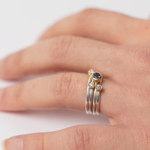 Shimara Carlow— Acorn Cup Three Ring Stack in Sterling Silver | SHOP@Craft