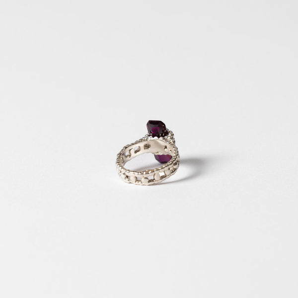Darius Rust —Silver Granulation Ring with Ruby’ | SHOP@Craft