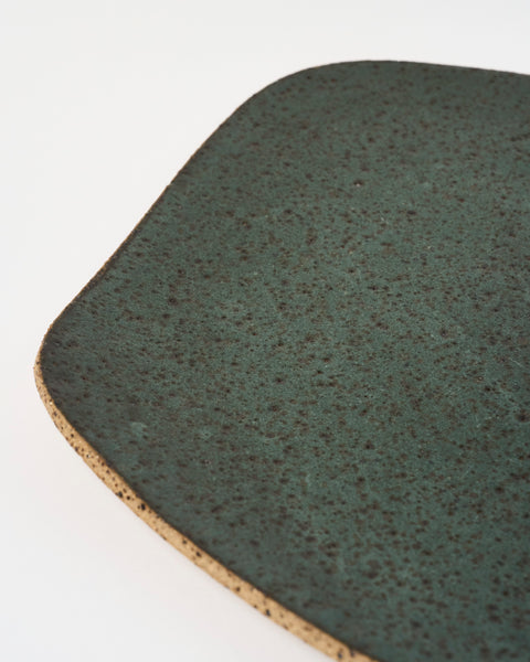 Tracy Muirhead — Extra Large 'Flat Platter' in Green Speckle | SHOP@Craft