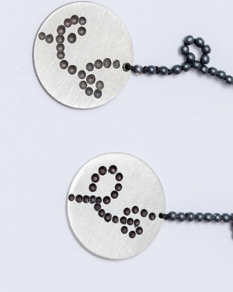 Elfrun Lach — 'Loop' Stud Earrings with Oxidised Beads | SHOP@Craft