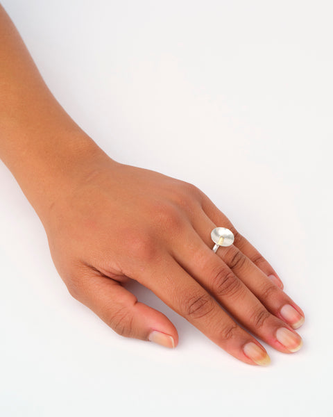 Shimara Carlow — 'Lunar' Ring with Diamond | SHOP@Craft