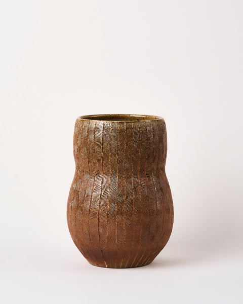 Lene Kuhl Jakobsen — Large 'Gum Nut' Vessel with Lines | SHOP@Craft