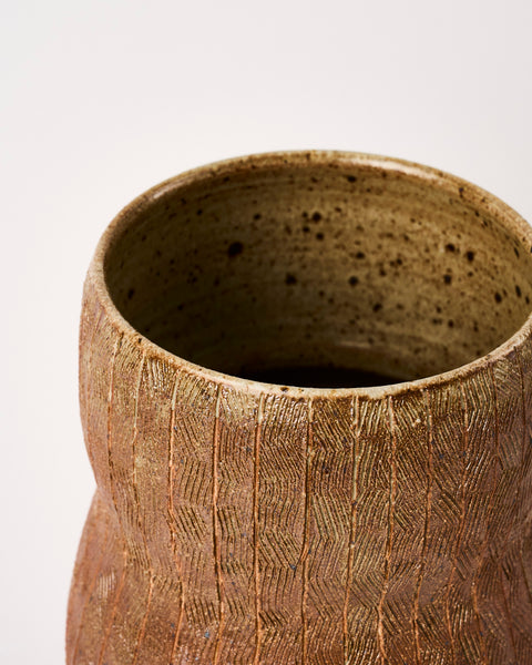 Lene Kuhl Jakobsen — Large 'Gum Nut' Vessel with Lines | SHOP@Craft